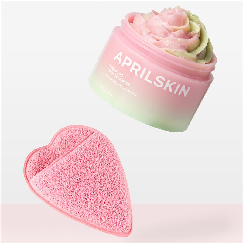 Heart-Shaped Facial Cleansing Sponge – APRILSKIN US